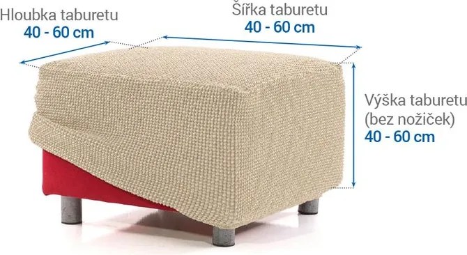 Super strečové potahy NIAGARA smetanová taburet (40 - 60 cm)