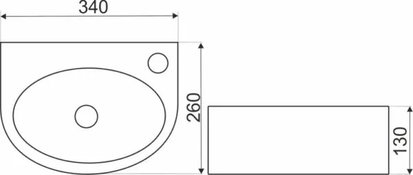 Novoterm Keramické umyvadlo na desku NV-KR-601