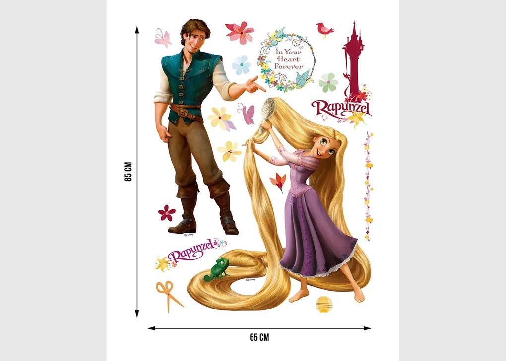 Dětská samolepka na zeď Disney Locika a Flynn | 65 x 85 cm | DDK852