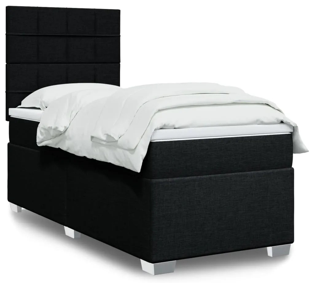 Box spring postel s matrací černá 80 x 200 cm textil 3290317