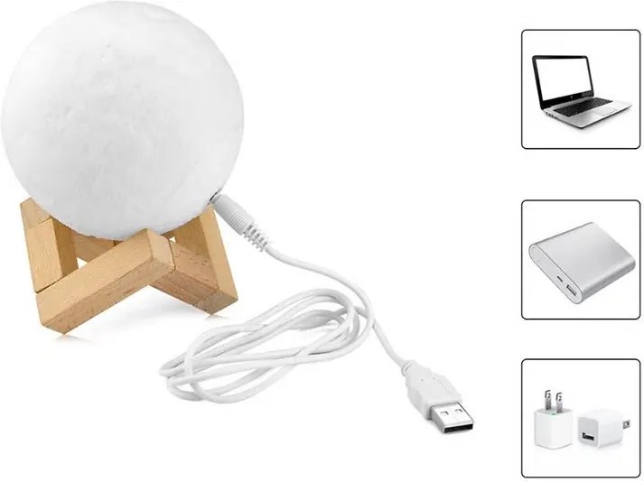 Sdeko Noční lampa 3D měsíc malý