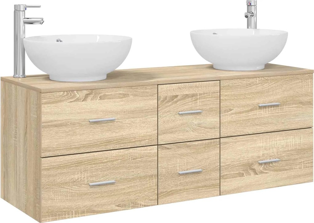 Sada koupelnového nábytku 3 ks Dub sonoma 49,5 x 44,5 x 65 cm 3405909