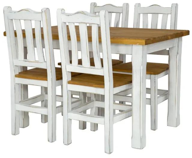 ARTEN Rustikální jídelní stůl POPRAD MES02B - borovice (bílý vosk) ROZMĚR: (š/h/v) 200 x 100 x 76 cm