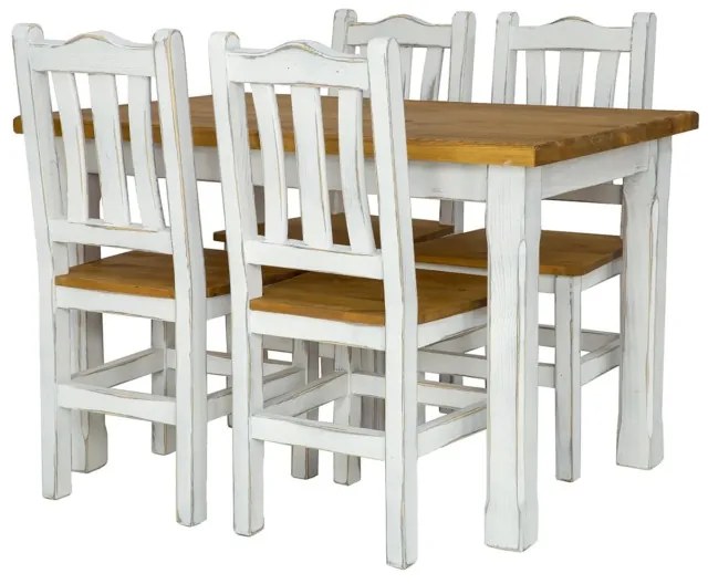 ARTEN Rustikální jídelní stůl POPRAD MES02B - borovice (bílý vosk) ROZMĚR: (š/h/v) 80 x 80 x 76 cm