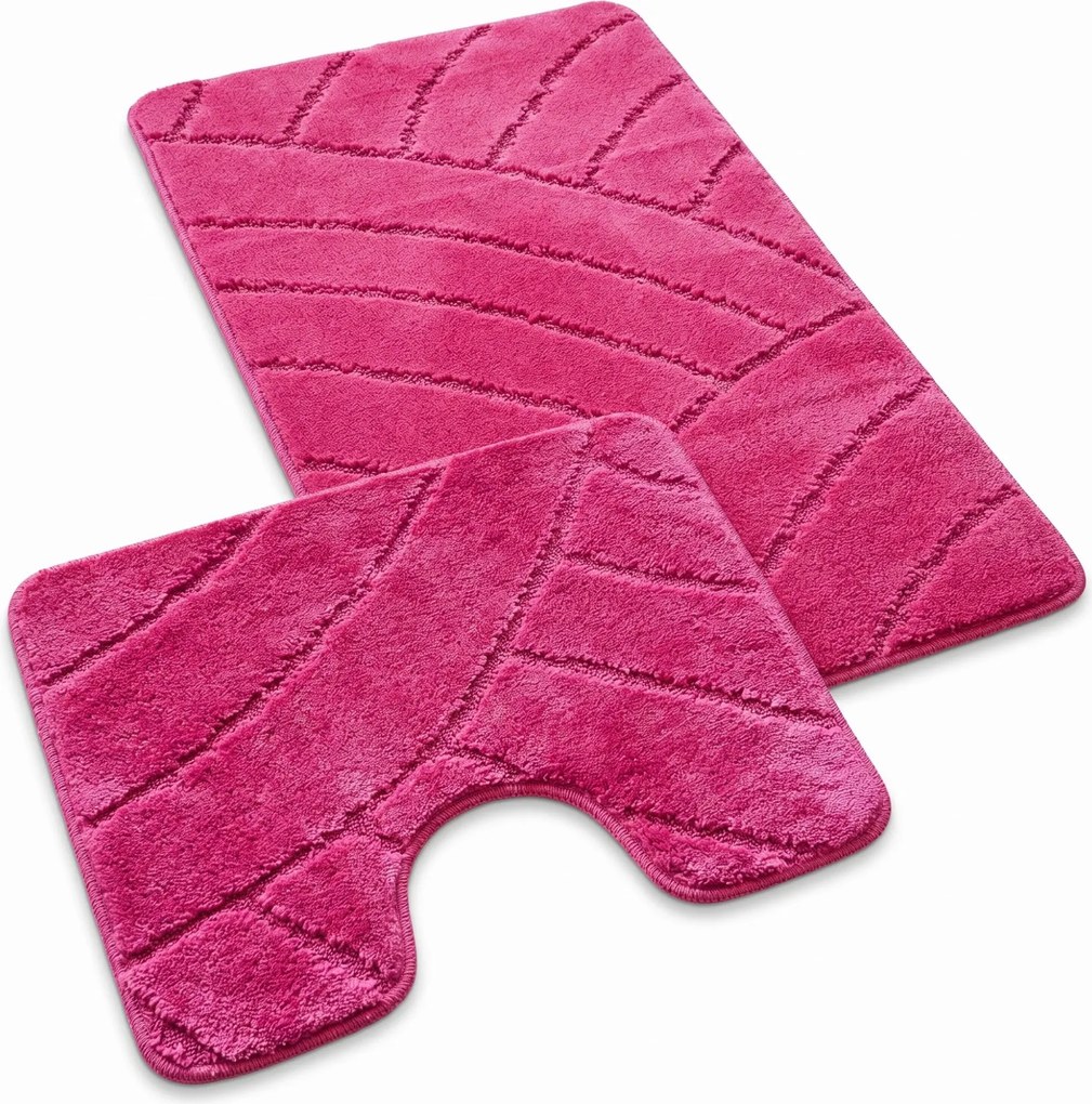Kvalitex Koupelnová a WC předložka oblouky růžové SADA 60 x 100 cm + 60 x 50 cm