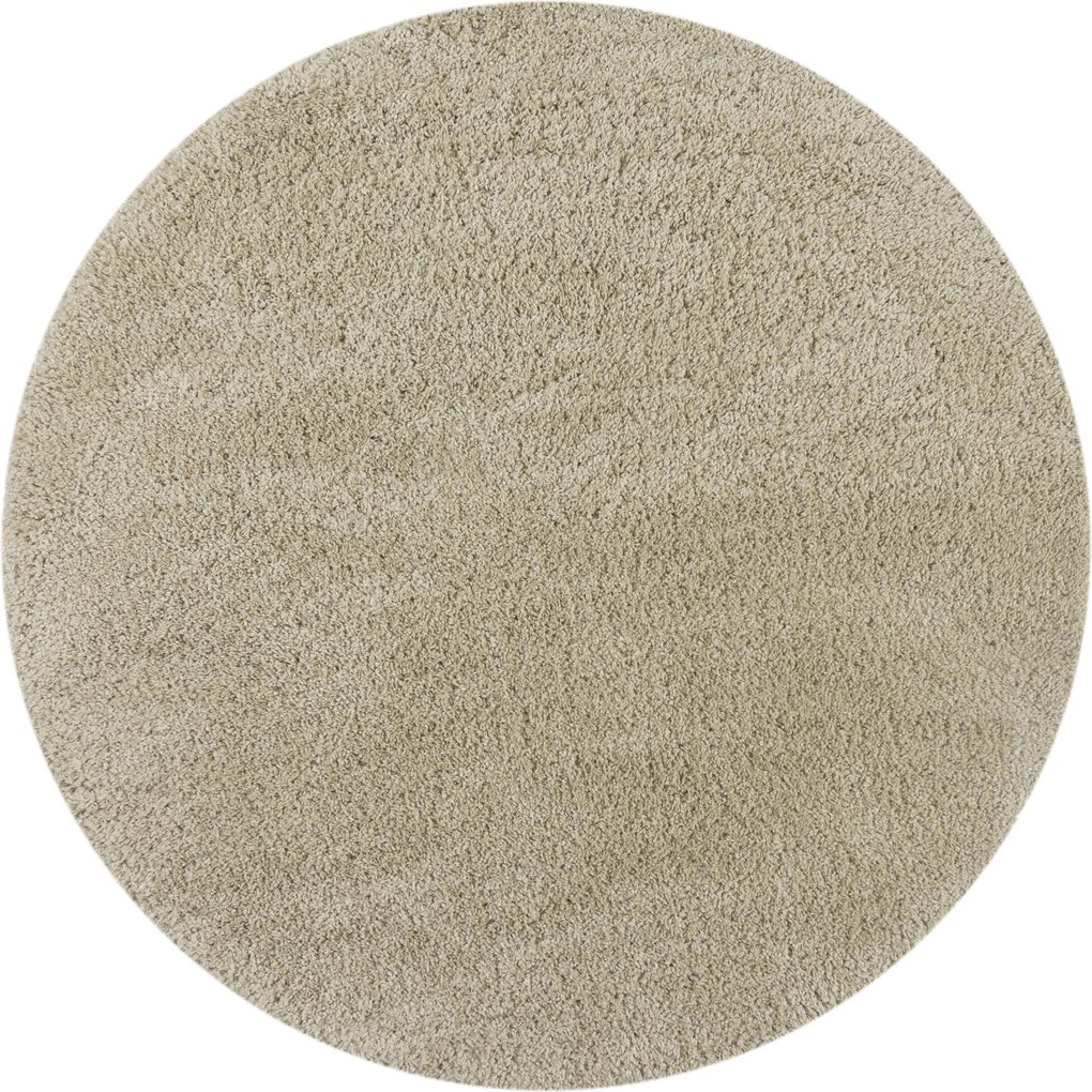 Kusový koberec Shaggy Teddy Natural kruh, 133x133 (priemer) kruh, béžová, detská izba, Flair Rugs
