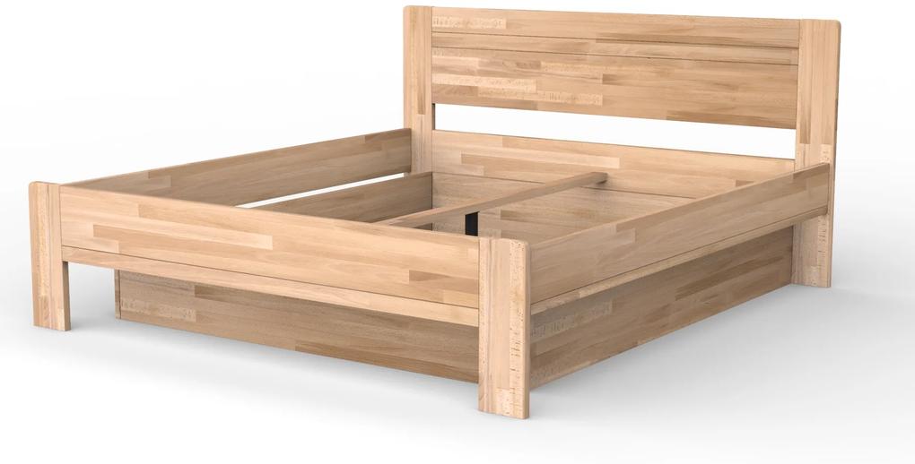 Masivní postel ALEXIA - Solwo Design Dřevo a odstín oleje: BUK Cink - Olej odstín BO102, Rozměr spací plochy: 140x200