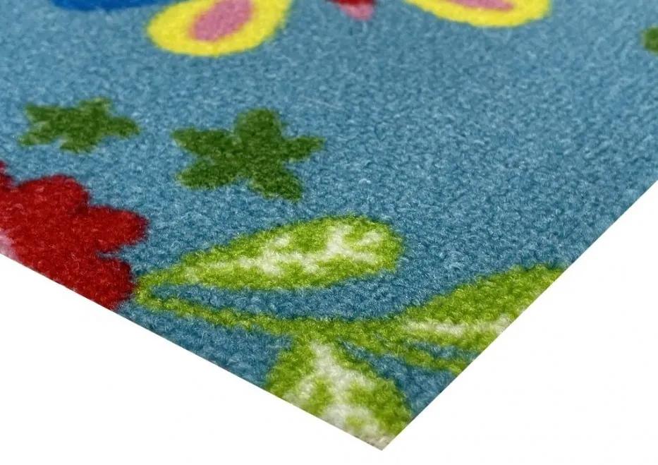 Vopi Dětský koberec Motýlek 5271 modrý 133 x 133 cm