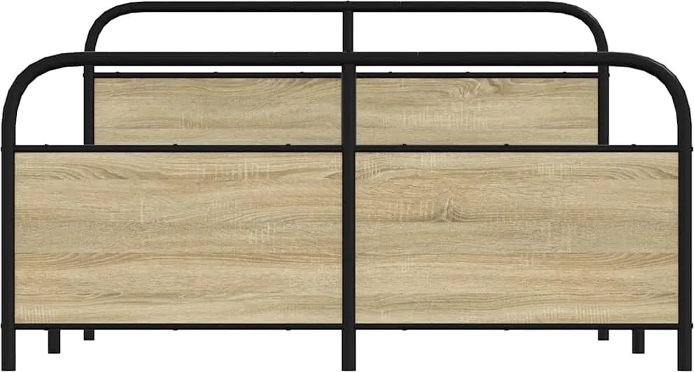 Kovový rám postele bez matrace dub sonoma 160 x 200 cm 3318651