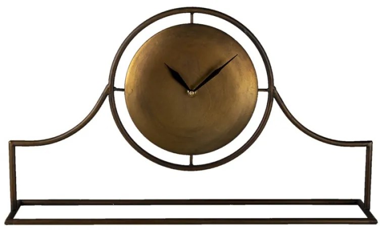 Zlato hnědé kovové stolní hodiny Helena
