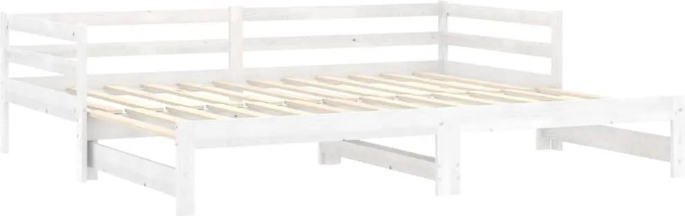 Výsuvná válenda 2 x (90 x 200) cm bílá masivní borovice 3083655