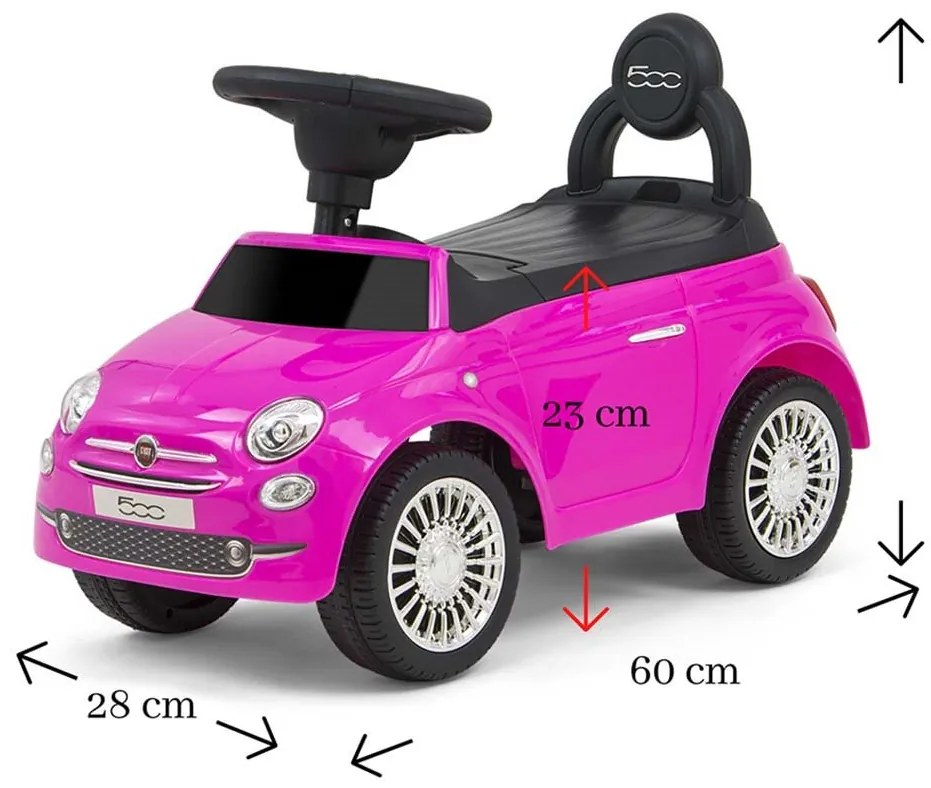 Dětské odrážedlo Milly Mally FIAT růžové