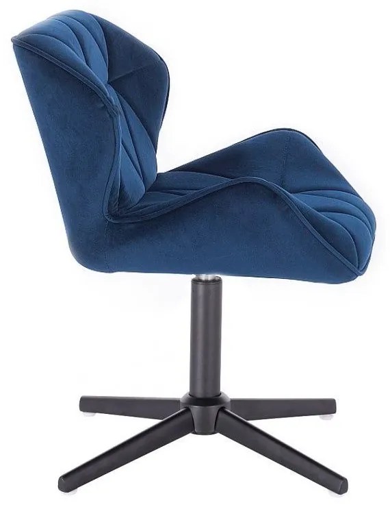 LuxuryForm DESIGN Otočná židle MILANO VELUR na černém kříži - modrá
