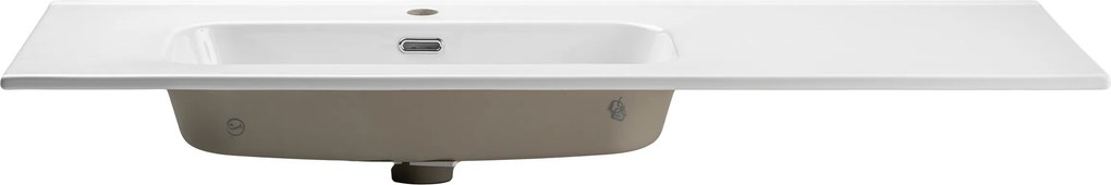 Comad Nábytkové keramické umyvadlo s odkládací plochou GO 2 120CM L DP, 121x46 cm, bílá lesklá