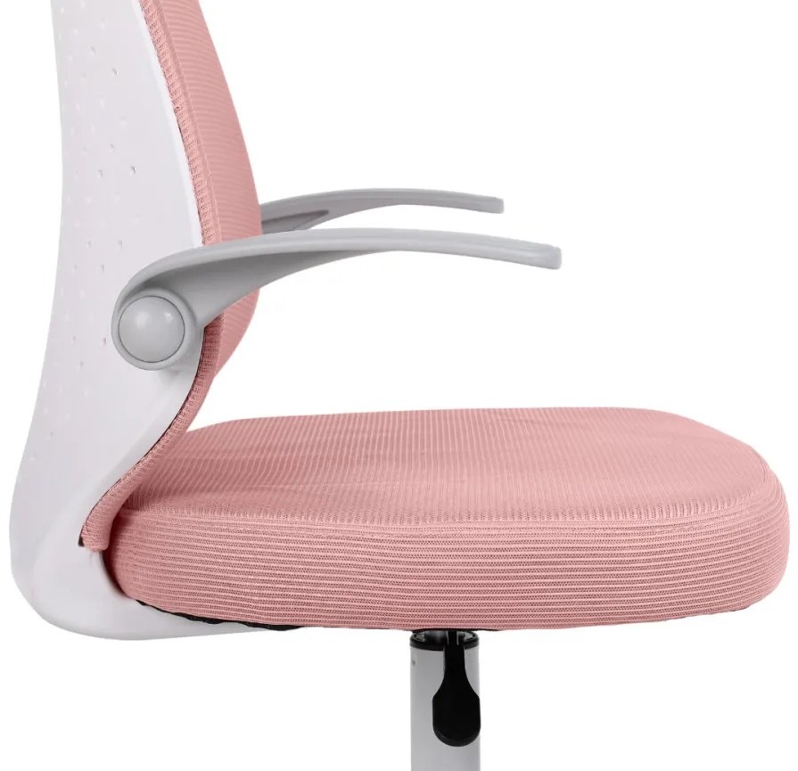 Dětská otočná židle Neoseat JUNI 012 s podnoží — látka, růžová