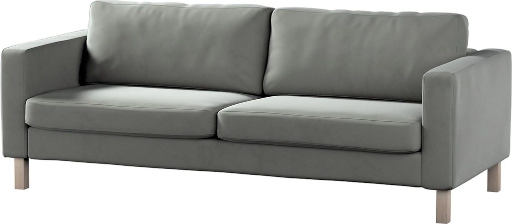 Potah na pohovku IKEA Karlstad 3-místná, nerozkládací, krátký barva šedá látka lesklé, sametová
