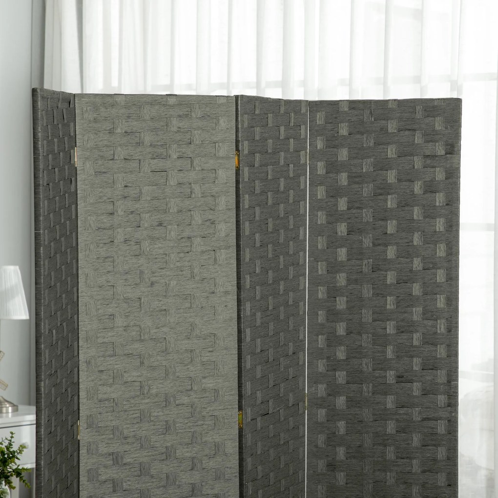 HOMCOM Dřevěný 4-panelový rozdělovač místností, rozměry 159,5Š x 169,5V x 1,6H cm | Aosom