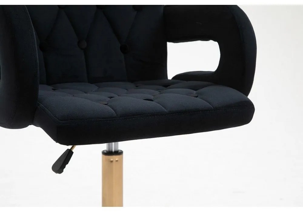 LuxuryForm Židle BOSTON VELUR na zlaté podstavě s kolečky - černá