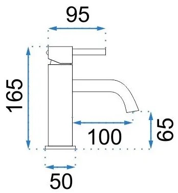 REA-B4102 - Umyvadlová baterie LUNGO 16,5 cm černá