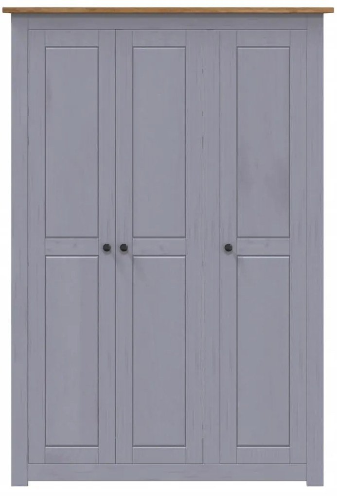 Šatní skříň se 3 dveřmi šedá 118x50x171,5 cm borovice Panama - Default Title