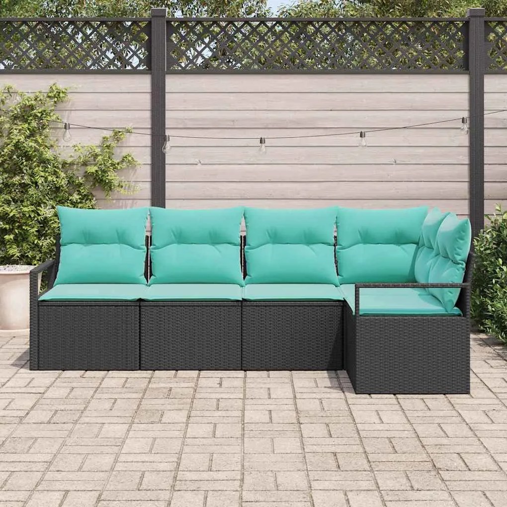 Set pohovek 5 ks Černá polyratan 3346386