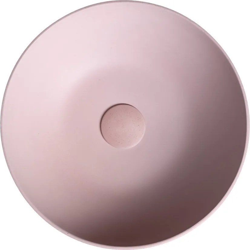 Sapho Sapho, FORMIGO betonové umyvadlo na desku, průměr 39cm, růžová mat, FG321