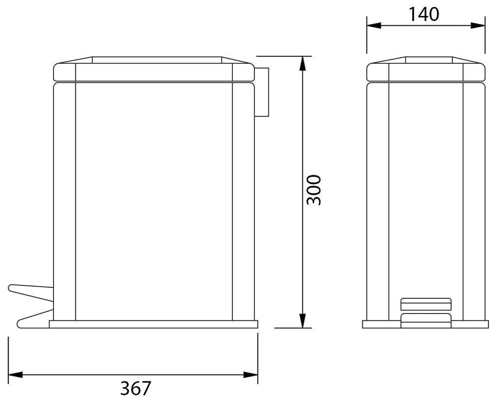 Aqualine Aqualine, SIMPLE LINE odpadkový koš obdélníkový 5 l, nerez lesk, GAQ005