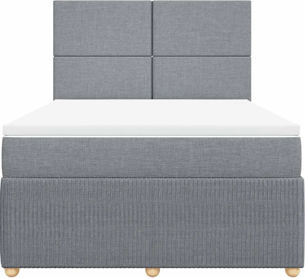 Box spring postel s matrací světle šedá 140 x 200 cm textil 3294372