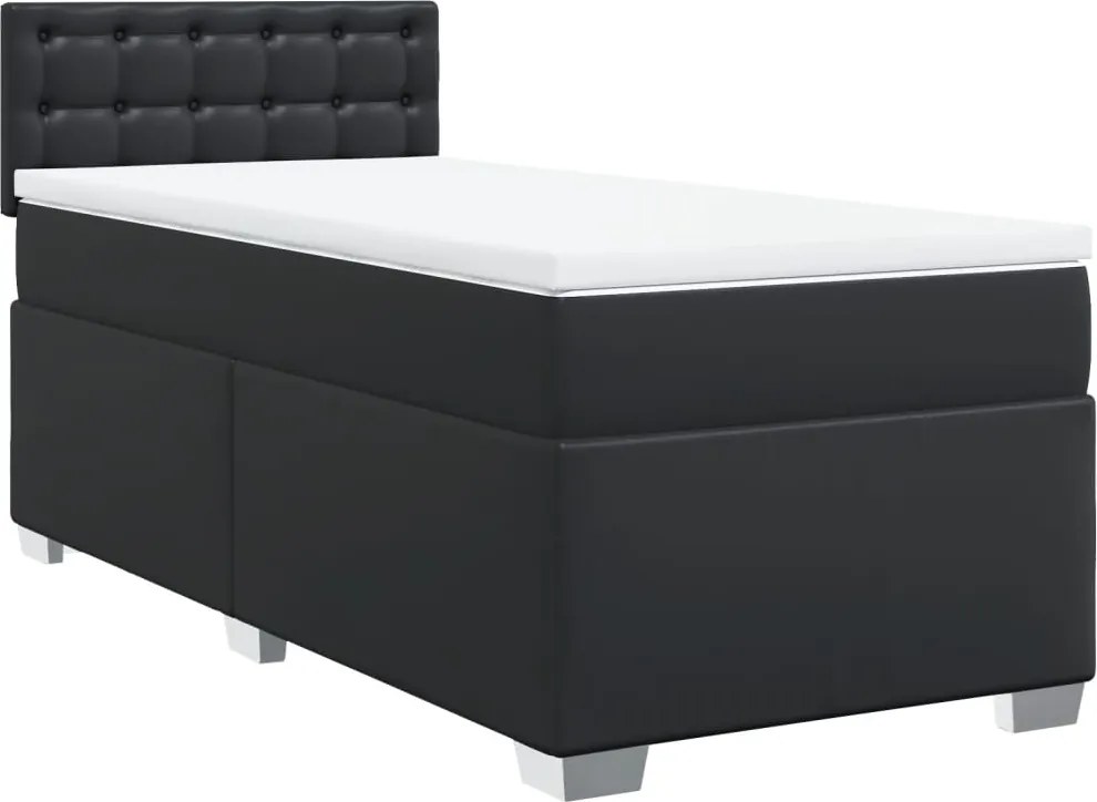 Box spring postel s matrací černá 80 x 200 cm umělá kůže 3286096