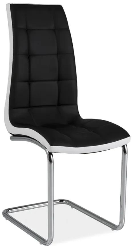 Jídelní čalouněná židle H-103 černá/bílá