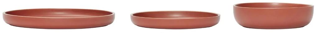 OnaDnes -20% Sada terakotově červeného keramického nádobí Hübsch Dawn, 3 ks