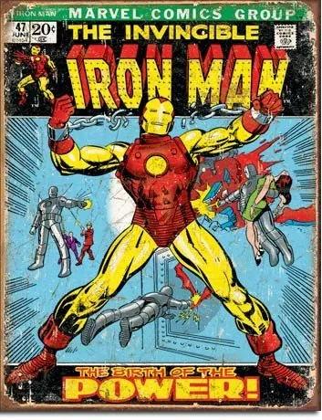 Plechová cedule: Marvel Comics (Ironman) - 40x30 cm