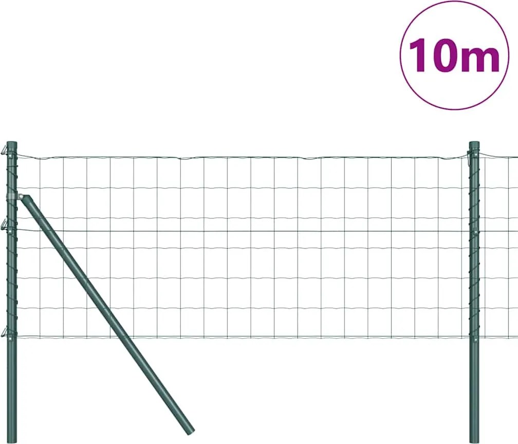 Euro plotové kotvení 10 x 0,4 m Ocel potažená PVC Zelená 3350295