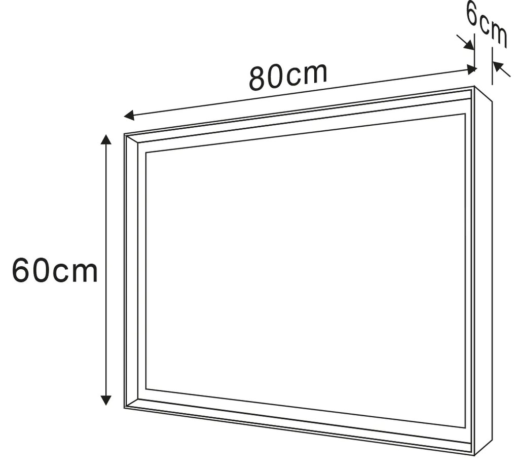 Sapho, SORT LED podsvícené zrcadlo 600x800mm, černá mat, ST080