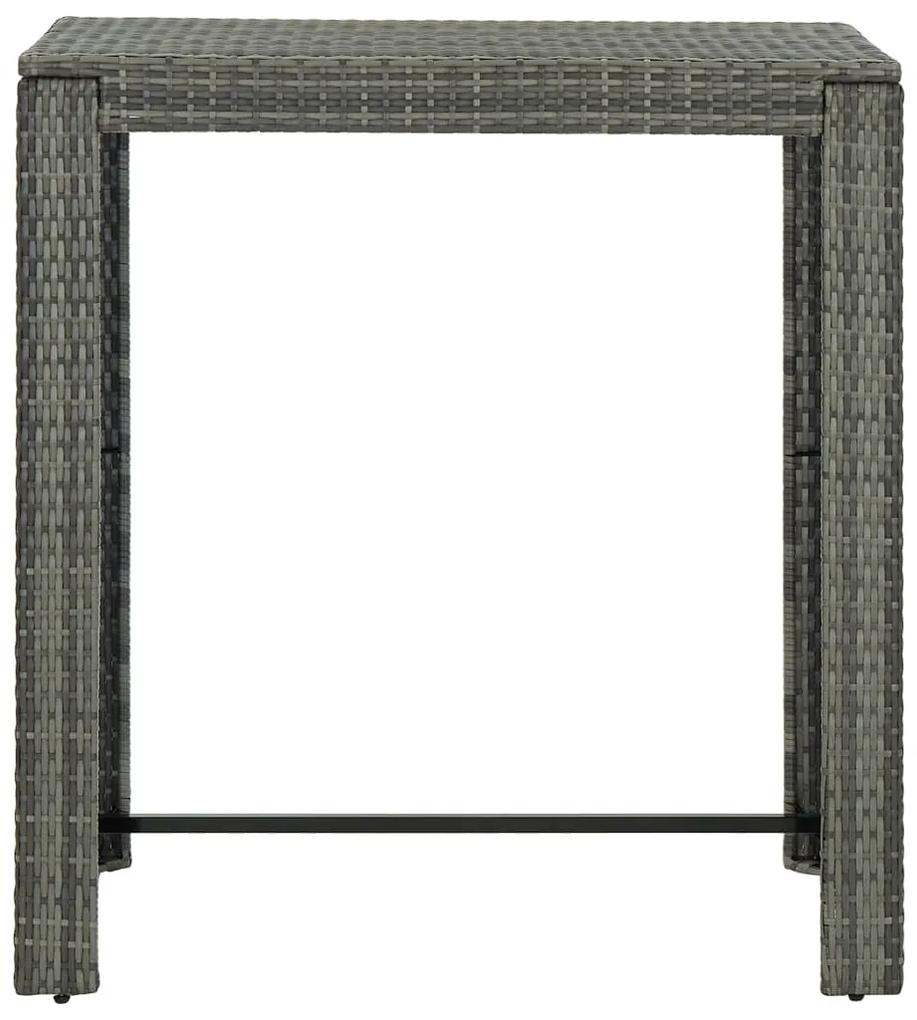 vidaXL 5dílný venkovní barový set s poduškami polyratan šedý