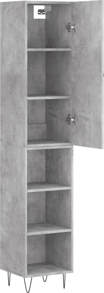 Skříň highboard betonově šedá 34,5x34x180 cm kompozitní dřevo 3199013