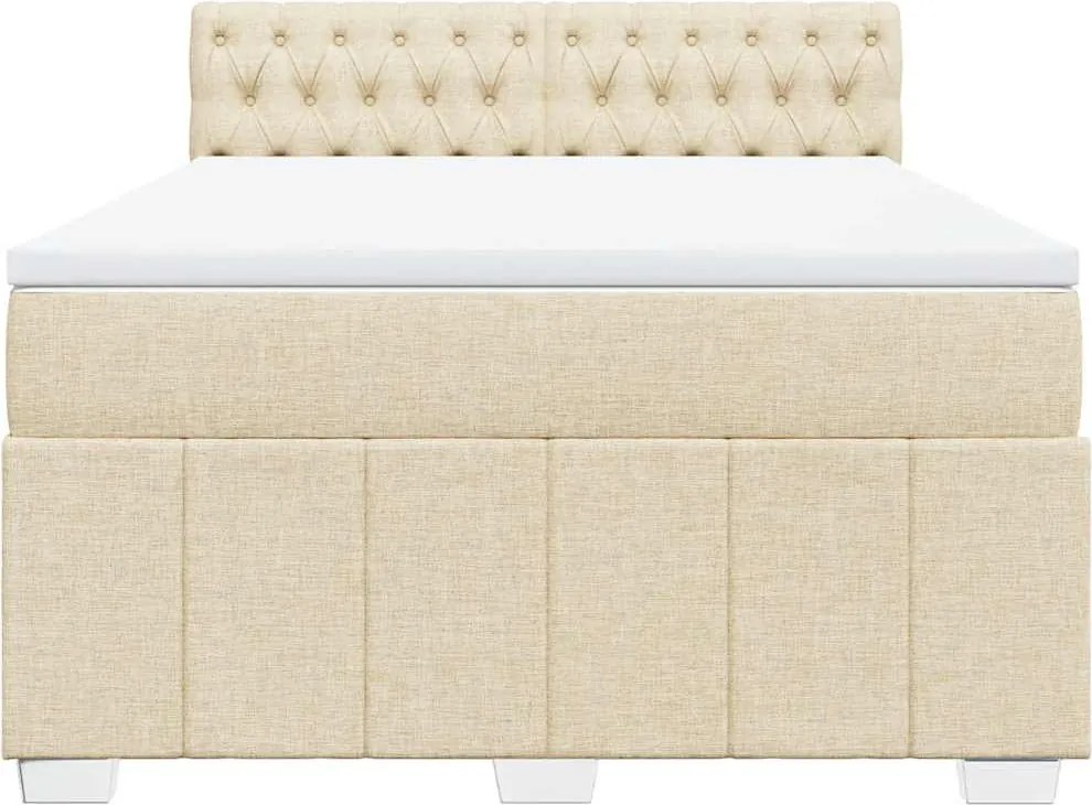 Box spring postel s matrací krémová 140x190 cm textil 3289375