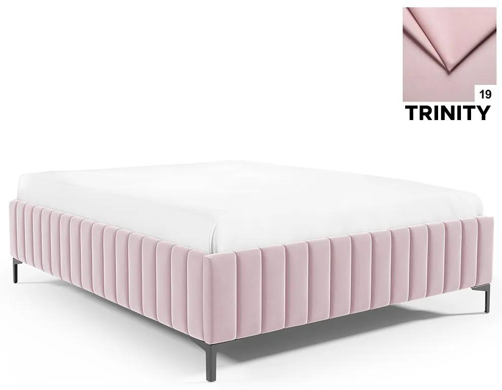 Eka Čalouněná postel CARLO 160x200 cm Barva látky Trinity: (2310) Růžová, Úložný prostor: Bez úložného prostoru