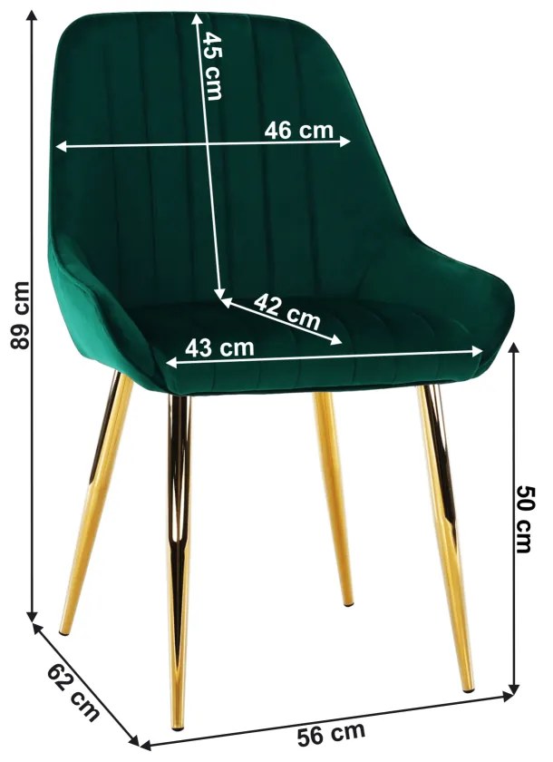 Massive home | Jídelní židle PERLA - 6 barevných variant Smaragdově zelená