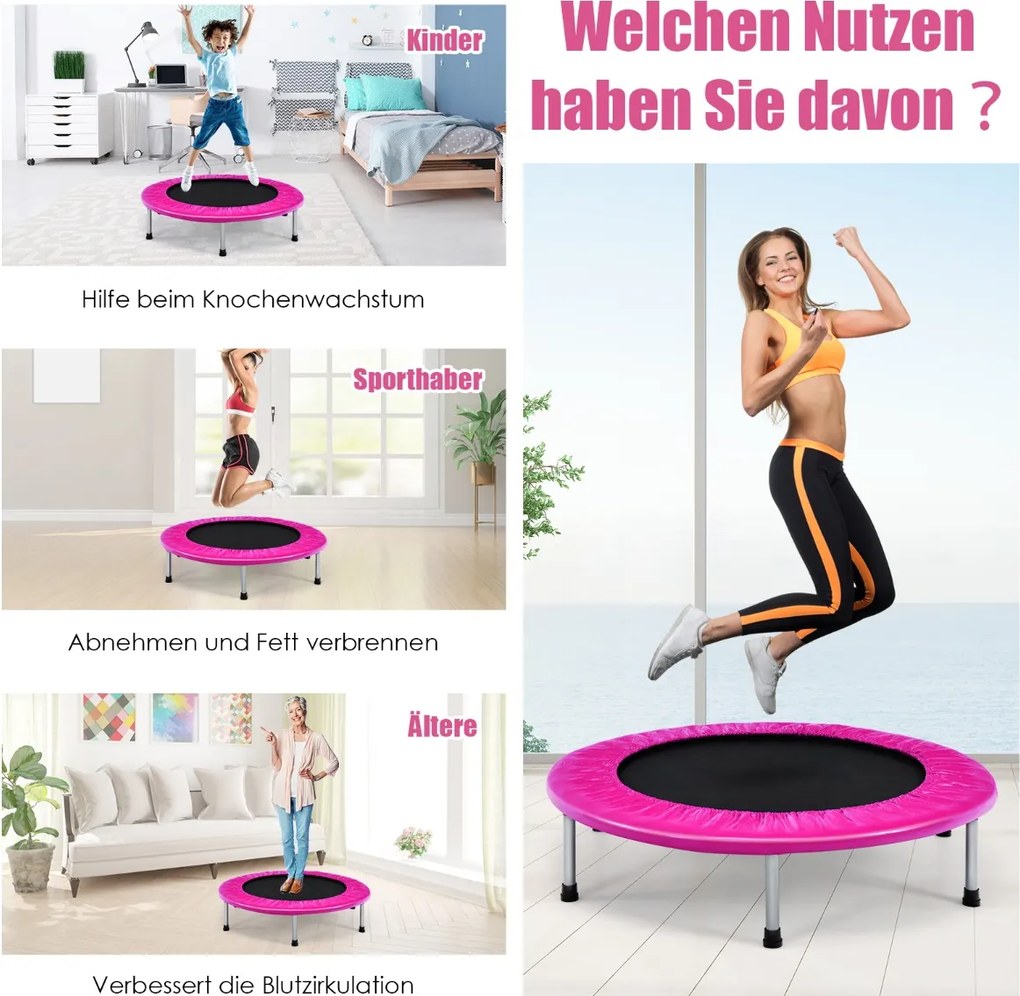 Costway Ø 97 cm skládací trampolína mini skládací trampolína pro děti přenosná