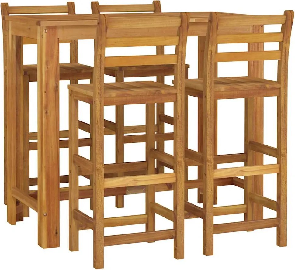 5dílný zahradní barový set masivní akáciové dřevo 3154396