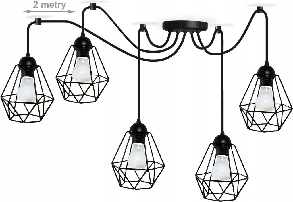 Závěsná lampa Pajak Druciak Diamond 5 lze Led