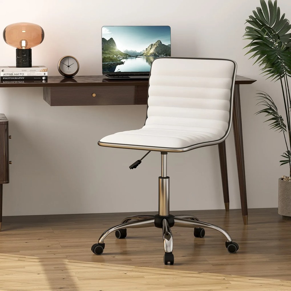 Costway Ergonomická kancelářská židle bez područek, polstrovaná otočná židle