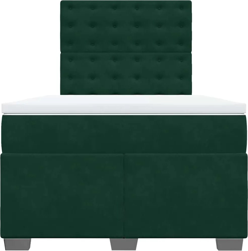 Box spring postel s matrací tmavě zelená 120 x 200 cm samet 3293197