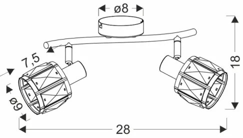 Bodové svítidlo DUBAI 2xE14/40W/230V černá/zlatá