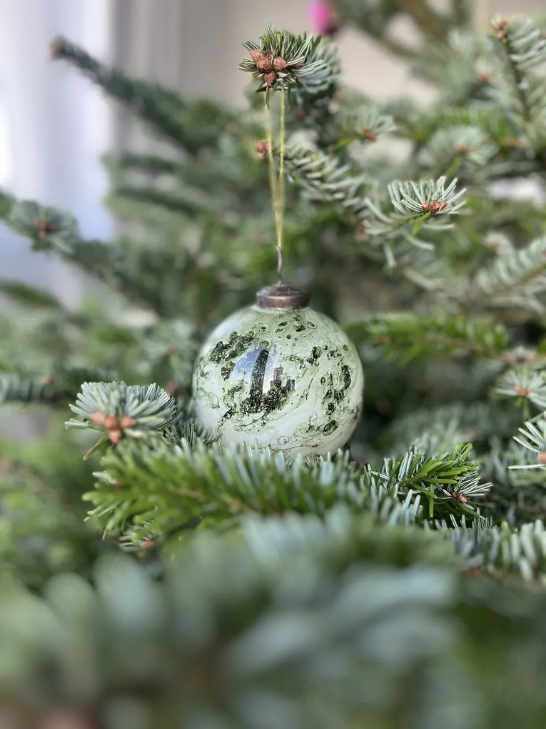 Bloomingville, Sada vánočních ozdob - skleněné koule Loba Ornament | červená, zelená