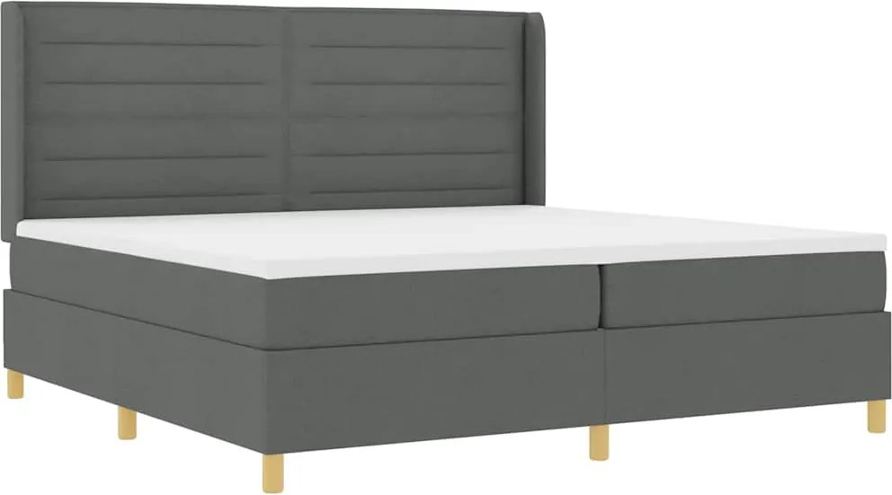 Postel s boxspringem s matrací Tmavě šedá 200 x 200 cm textil 3341792