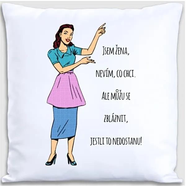 Super plecháček Vtipný dekorační polštář s potiskem žena 40 x 40 cm Oboustranný tisk: ANO