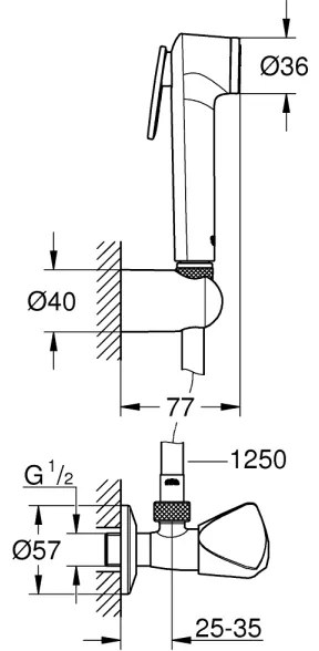 GROHE 27514001 - Ruční bidetová sprcha TEMPESTA-F TRIGGER SPRAY 30 36 mm chrom