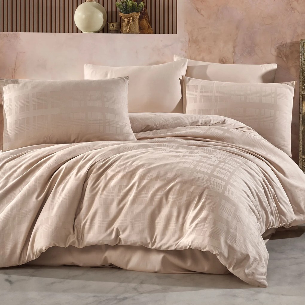 SATÉNOVÉ POVLEČENÍ MARSELA EXCLUSIVE 200X220 CM, 2 KS 70X80 CM BÉŽOVÉ